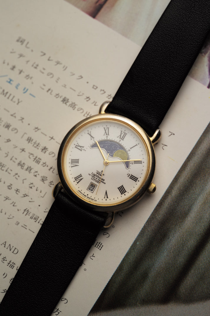 80s Citizen Lighthouse Moonphase Quartz – My First Vintage X Next Vintage